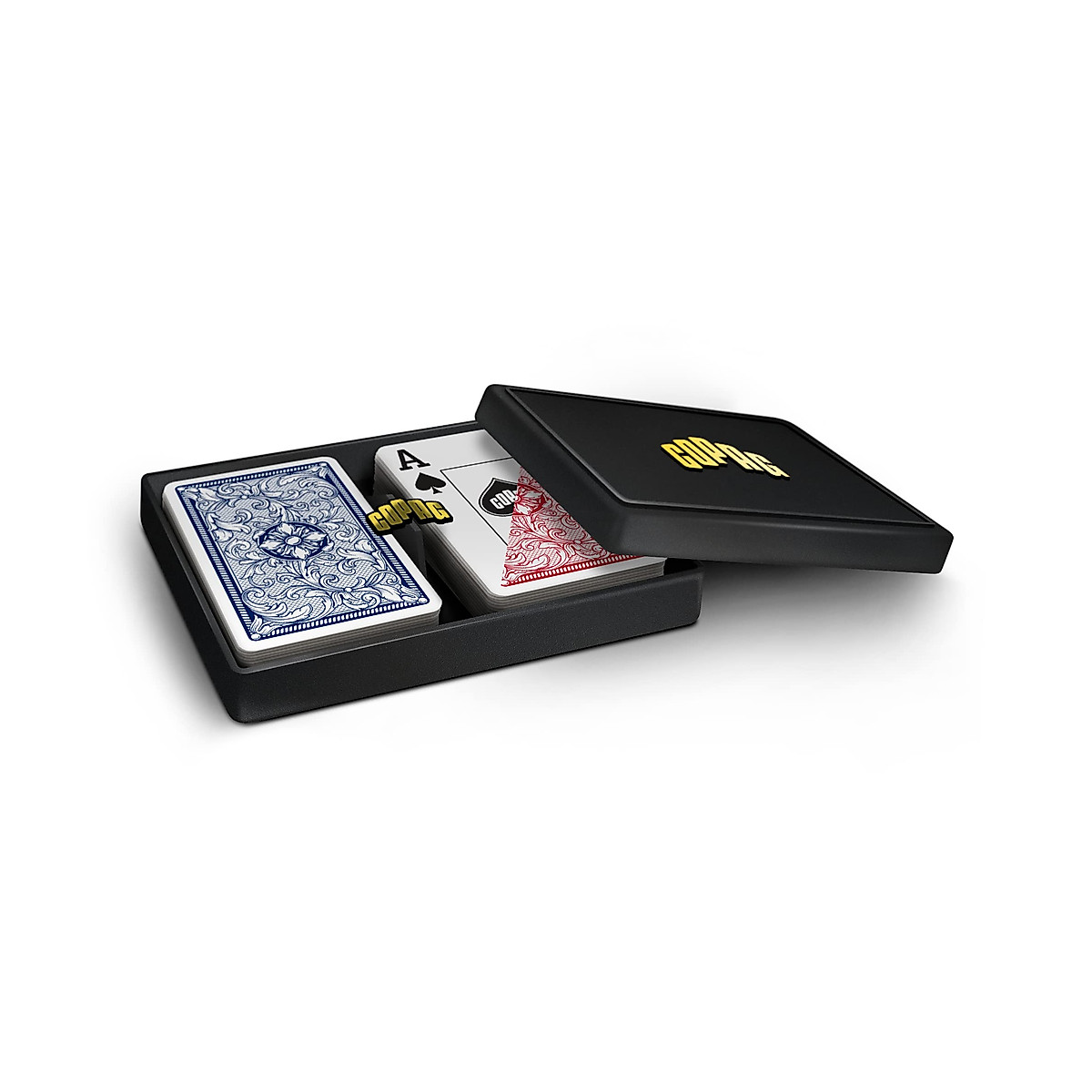 Copag 1546 Neoteric Design 100% Plastic Playing Cards, Poker Size (Standard) Green/Red (Jumbo Index, 1 Set)