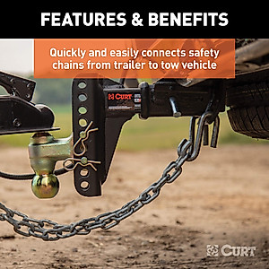 CURT 81620 17/32-Inch Certified Trailer Safety Chain S-Hook, 7,600 lbs