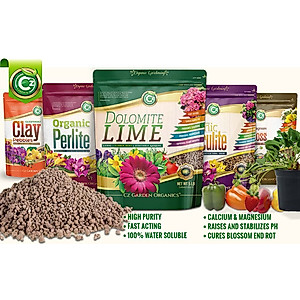 Organic Dolomite Lime - Made in USA - Garden Soil Amendment Fertilizer for Lawns, Plants & Organic Gardens. Calcium/Magnesium Additive. Safely Raise & Stabilize pH. Cures Blossom End Rot in Tomatoes