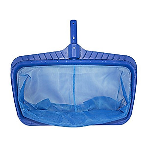 Poolmaster 28300 Big Sucker Swimming Pool Leaf Vacuum, Blue & Swimline Professional Heavy Duty Deep-Bag Pool Rake, Blue