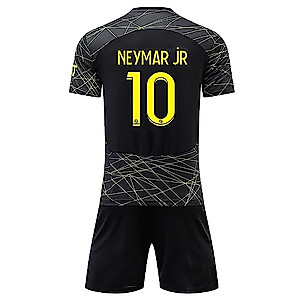 Casmyd Paris Soccer Jerseys for Boys Kids Me-ssii HOM/Awy Football Jersey Kit Youth Sports Team T-Shirt&Shorts Soccer Uniform