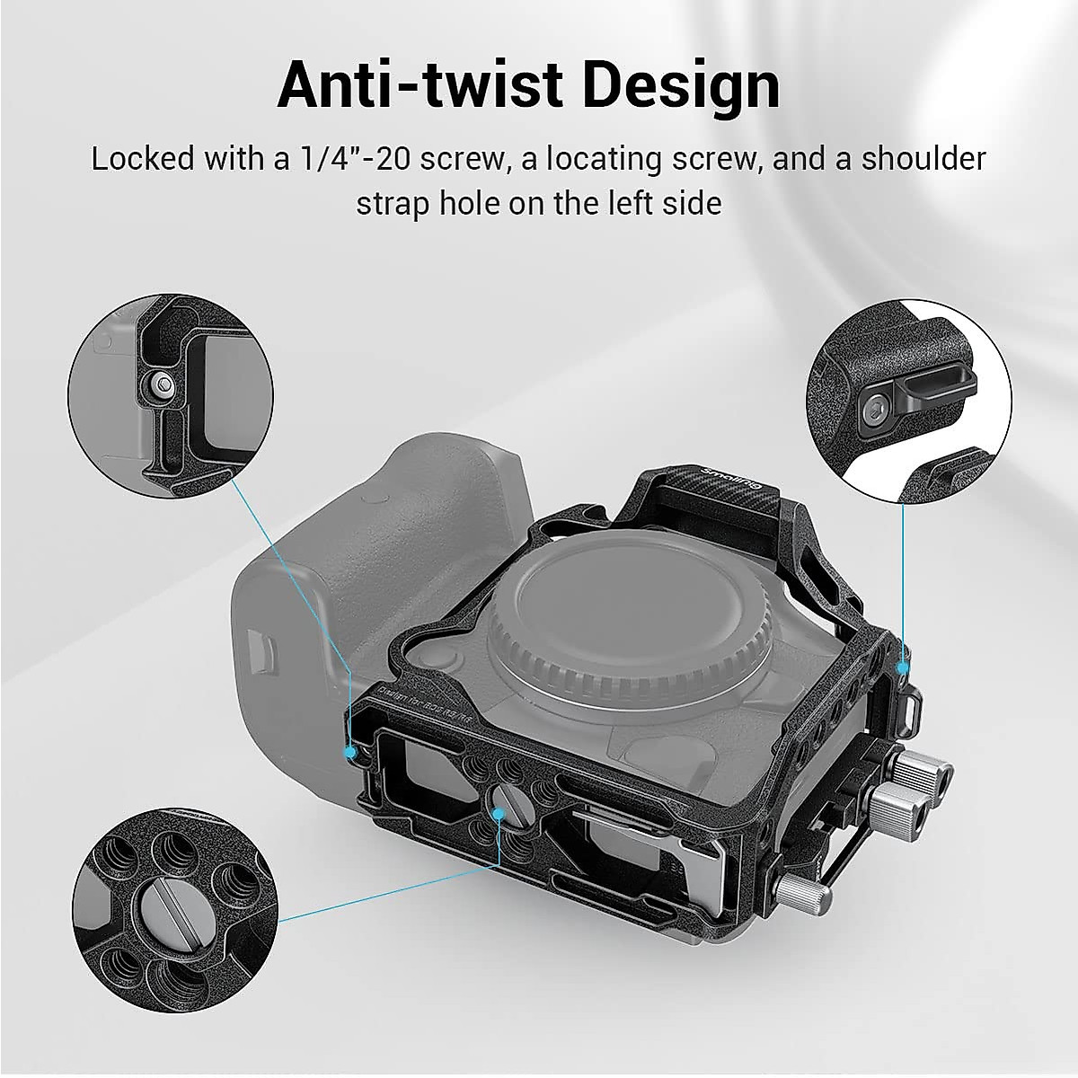 SMALLRIG R5 R5 C R6 Half Cage, Camera Half Cage with Cable Clamp for Canon R5 R5 C R6-3656