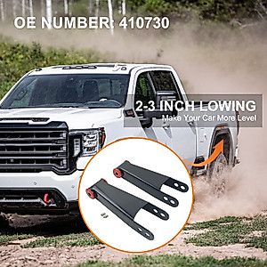 3" Suspension Rear Drop Shackle Kit Fits For 2001-2010 Chevrolet Silverado GMC Sierra 1500HD 2500HD 3500HD Replaces Lowering Shackles 410730