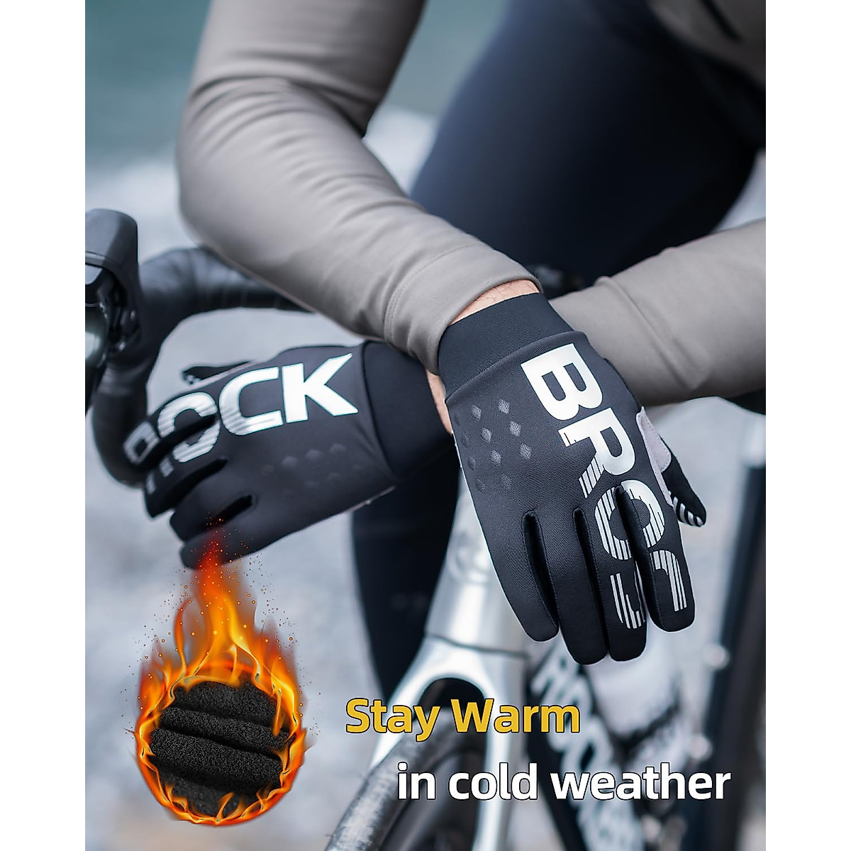 ROCKBROS Cycling Gloves Motocycle Mountain Bike Gloves Full Finger Biking Gloves for Men Bicycle Gloves
