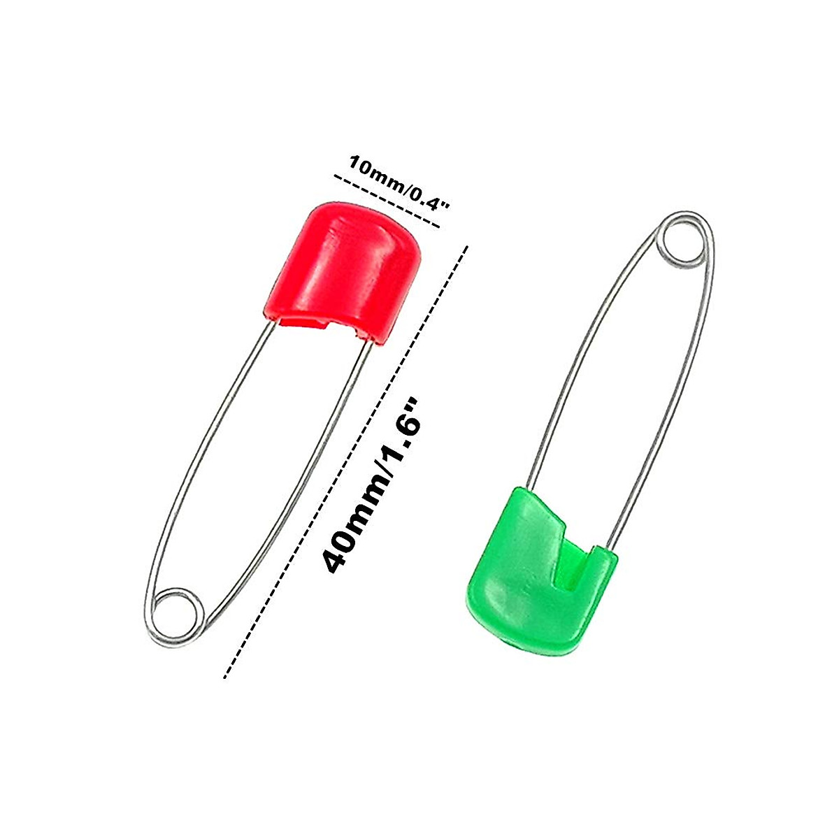 Kinteshun Baby Safety Pins,Kid Secure Clips Diaper Bib Nappy Pin with Safe Lock(50pcs,1.6 inches,7 Assorted Candy Colors)