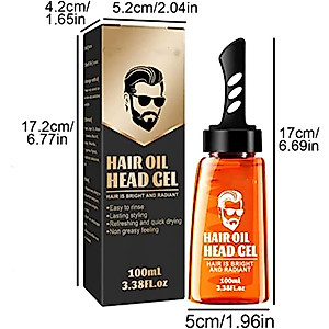 2 in 1 Hair Wax Gel with Comb, Long Lasting Men's Hair Styling Gel Tool Hair Wax, Lightweight Hair Styling Gel, Grooming Hair Gel Moisturizer for Hair Ends, Easy to Wash (3Pcs)