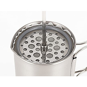 Snow Peak Titanium French Press - Ultralight Coffee Maker for Camping, Backpacking & Hiking - Camping Cookware Essential for Coffee Anywhere