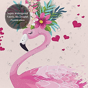 Xgidkew Funny Flamingos Shower Curtain Farmhouse Rustic Pink Flamingos Shower Curtain Cute Flamingos Love Bathroom Decor Shower Curtain with Hooks Waterproof Fabric 60x72Inch