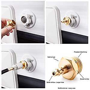 Lead-Free Brass Winterize Sprinkler Systems Blowout Plug Quick Connect Air Compressor 1/4" Adapter | Fits Garden Hose 3/4" Threading Water Blowout Adapter Fitting to RV and Campe (2)