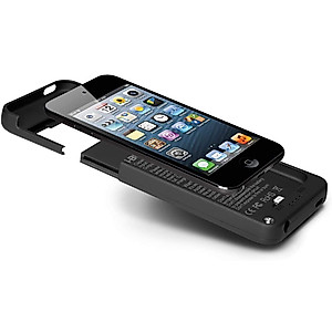i-Blason Battery Case Designed for iPod Touch 7/6/5, 2200mAh Portable Charging Rechargeable Extended Battery Slider Case for iPod Touch 5th/6th/7th Generation, Black