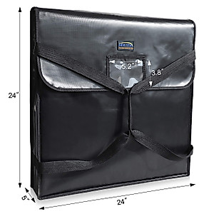 New Star Foodservice 51131 Insulated Pizza Delivery Bag, 24" by 24" by 5", Black