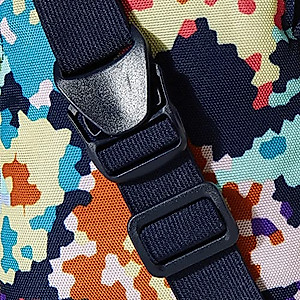 Vera Bradley Women's Recycled Lighten Up Reactive Convertible Belt Bag Sling Crossbody Bag, Happy Blooms Cross-Stitch, One Size