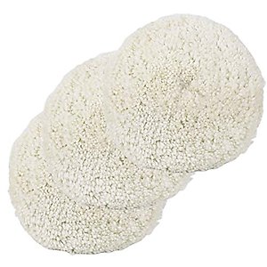 Fasmov 3 Pack Wool Polishing Pad 7" Wool Hook & Loop Grip Buffing Pad for Compound Cutting & Polishing