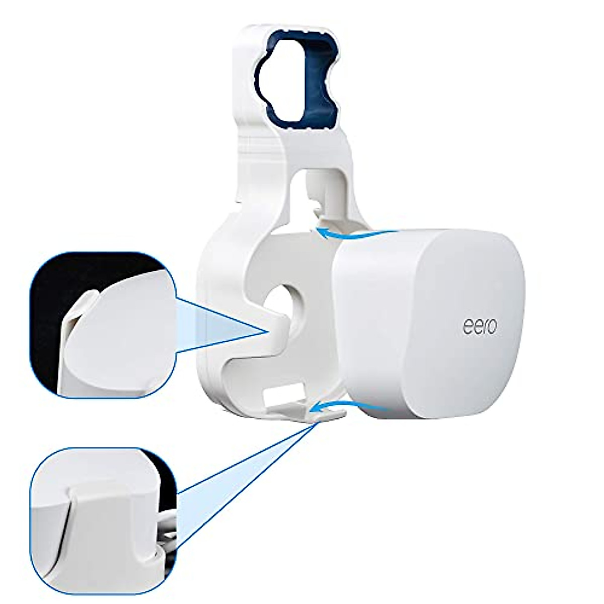 STANSTAR Wall Mount for Eero 6 Dual-Band Mesh Wi-Fi 6 Router, Sturdy Outlet Brackets Holder, Space Saving, Cord Management for Eero 6 Router Without Messy Wires and Screws (3Pack)