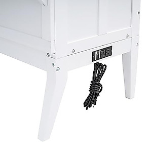 DNChuan Queen Size Murphy Bed with Desk,Built-in Charging Station and Shelf,Foldable Cube Cabinet,White