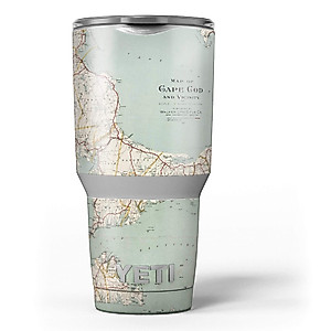 Design Skinz The Vintage Map of Cape Cod - Skin Decal Vinyl Wrap Kit Compatible with The Yeti Rambler Cooler Tumbler Cups
