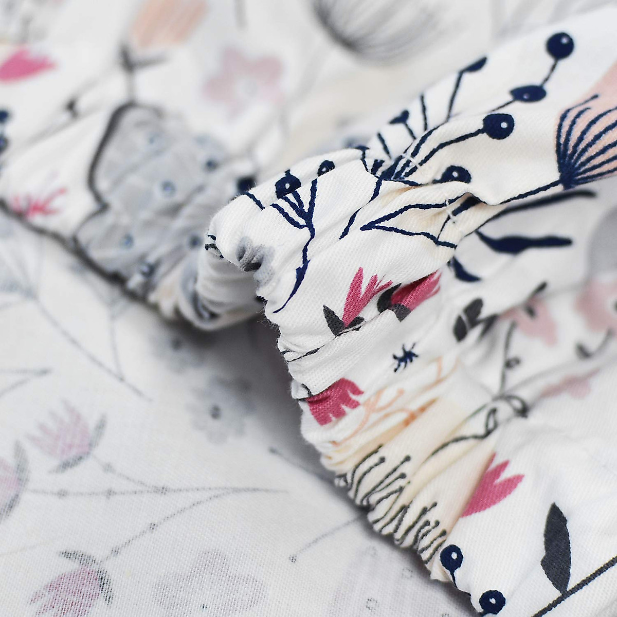 Brandream Butterfly Crib Sheets for Girls Pink Floral Crib Fitted Sheet Farmhouse Boho Nursery Bedding Sheet for Baby/Toddler/Infant,100% Cotton