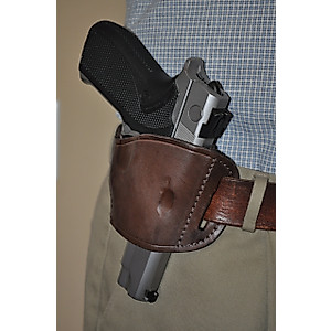 Brown Leather Belt Slide Gun Holster for Ruger P94, P95, SR9, 22/45