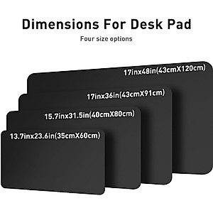 Leather Desk Pad Protector,Mouse Pad,Office Desk Mat, Non-Slip PU Leather Desk Blotter,Laptop Desk Pad,Waterproof Desk Writing Pad for Office and Home (Black,31.5" x 15.7")