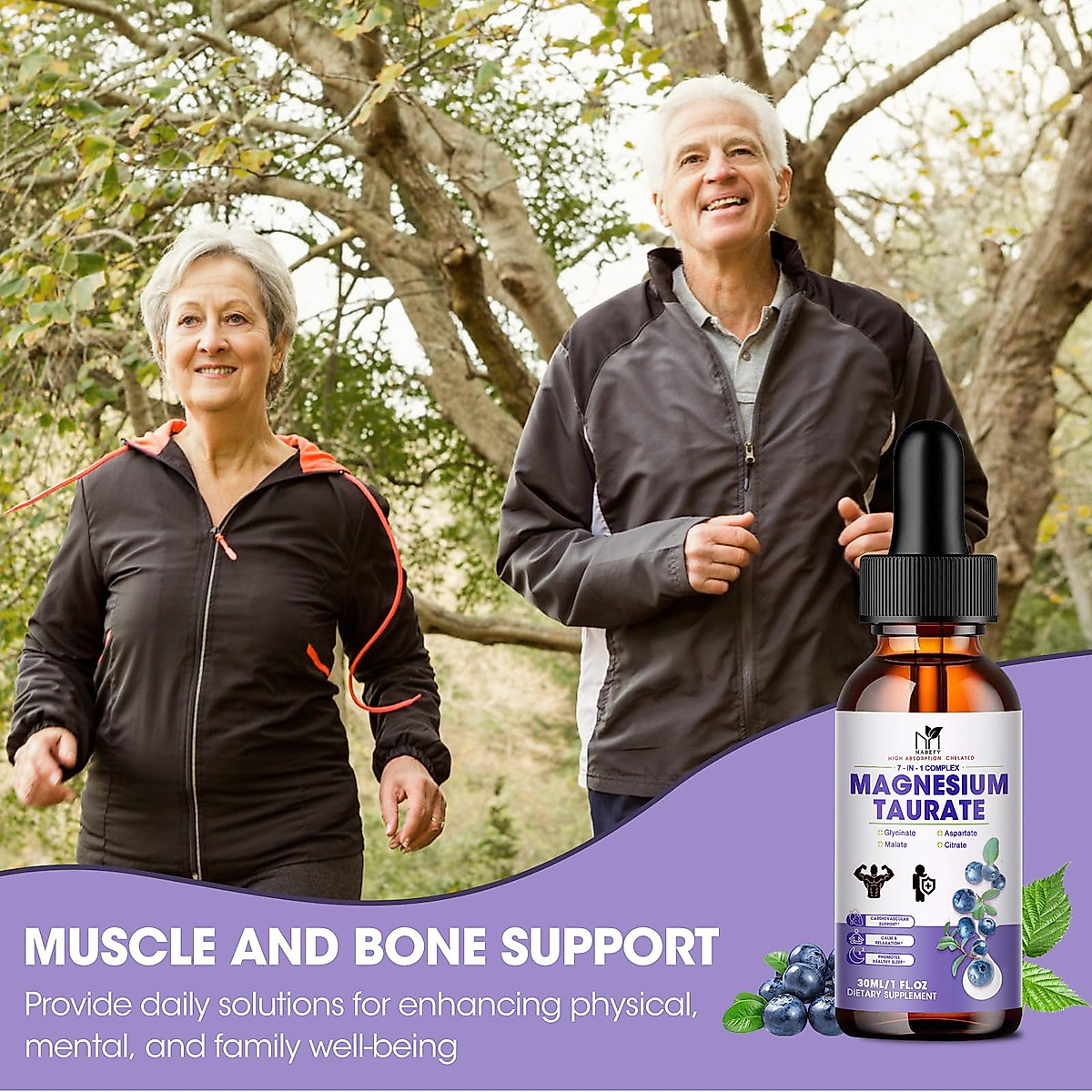 (2 Pack) Magnesium Complex Liquid Supplement, 2000mg Magnesium Taurate with Magnesium Glycinate 500mg,Malate,Aspartate,for Cardiovascular Health,Sleep,Calm,Cramps Support