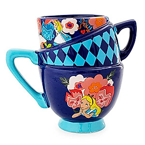Disney Alice in Wonderland Stacked Teacups Sculpted Ceramic Mug | Holds 20 Ounce