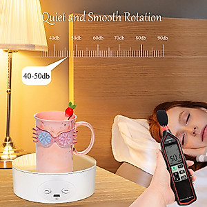 Riomh Cup Turner Rotating Display Stand for Tumblers, 360 Degree Automatic Mute Spin Turntable for Photography Display, Shooting Videos, Figures and Collections (White)