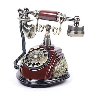 Rotary Phone, European Style Antique Landline Vintage Telephone Retro Landline Phone Old Fashioned Corded Phone for Home and Office