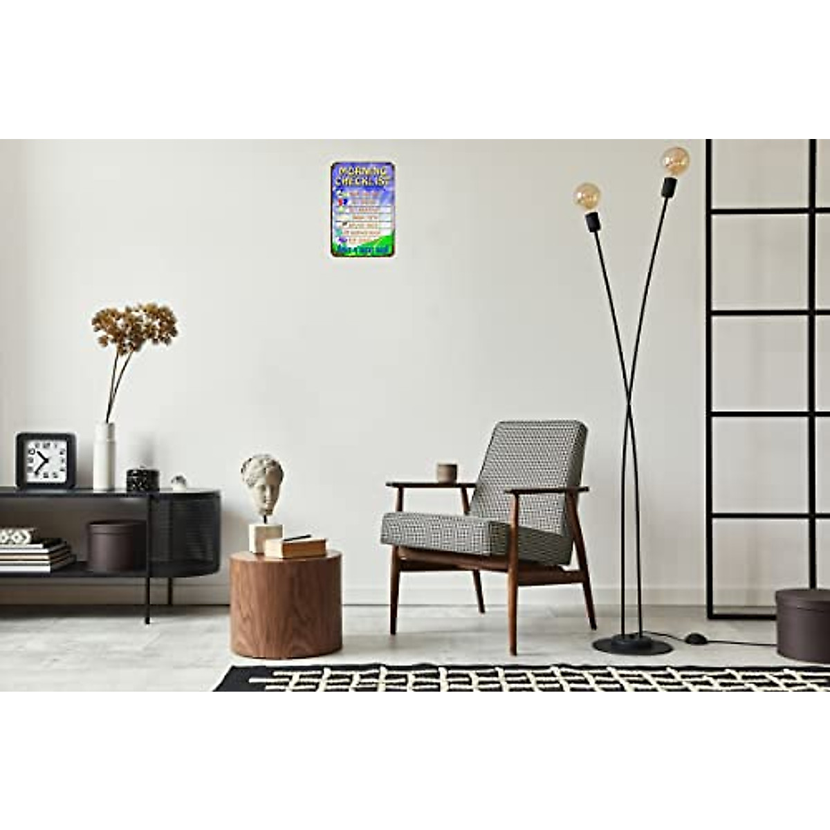 Daily Morning Routine Reward Chart For Kids And Autism - Tin Learning Calendar For Kids, Teaching Tool Vintage Wall Decor For Bedroom College Apartment Bar Club 8x12 Inch