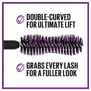 Maybelline The Falsies Lash Lift Washable Mascara Volumizing, Lengthening, Lifting, Curling, Multiplying, Eye Makeup, Ultra Black, 1 Count