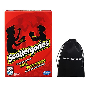 Scattergories Game of Categories Bundle with Mr Dice Drawstring Bag