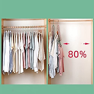 Closet Organizers and Storage Space Saving Hangers with 9 Holes of 6 Pack for Closet Organizer,Dorm Room Essentials,Closet Storage,Smart Closet Organization,Magic Space Saving Hanger (Blue)