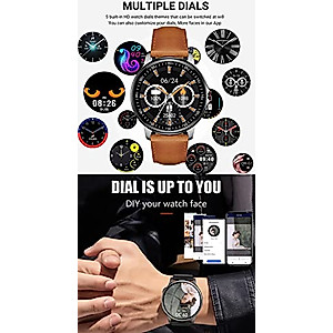 HOAIYO Smart Watches for Men (Call Receive/Dial), 1.3" Smartwatch with Call/Text/Heart Rate/SpO2/Sleep/Calories Counter, Waterproof Fitness Watch for Android iOS Phones