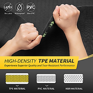 CAMBIVO Yoga Mat with Carrying Strap for Women Men Kids, 1/3 & 1/4 & 2/5 Inch Extra Thick Pilates Mat Non Slip, 72" x 24" TPE Fitness Mats, Workout Mat for Yoga, and Floor Exercises(Mint+Gray, 1/3")