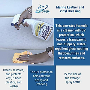 YachtGUARD Marine Leather & Vinyl Dressing - Boat Vinyl Cleaner And Protectant for Leather and Vinyl Surfaces on Boat Seats, Jet Skis or for Interior Car Detailing (32 Oz Spray Bottle)