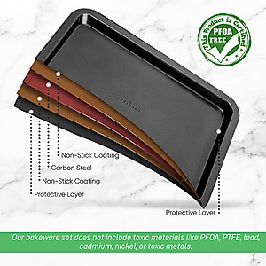 NutriChef 17” Non Stick Cookie Sheet, Large Gray Commercial Grade Restaurant Quality Carbon Metal Bakeware, Compatible with Model NCBS10S