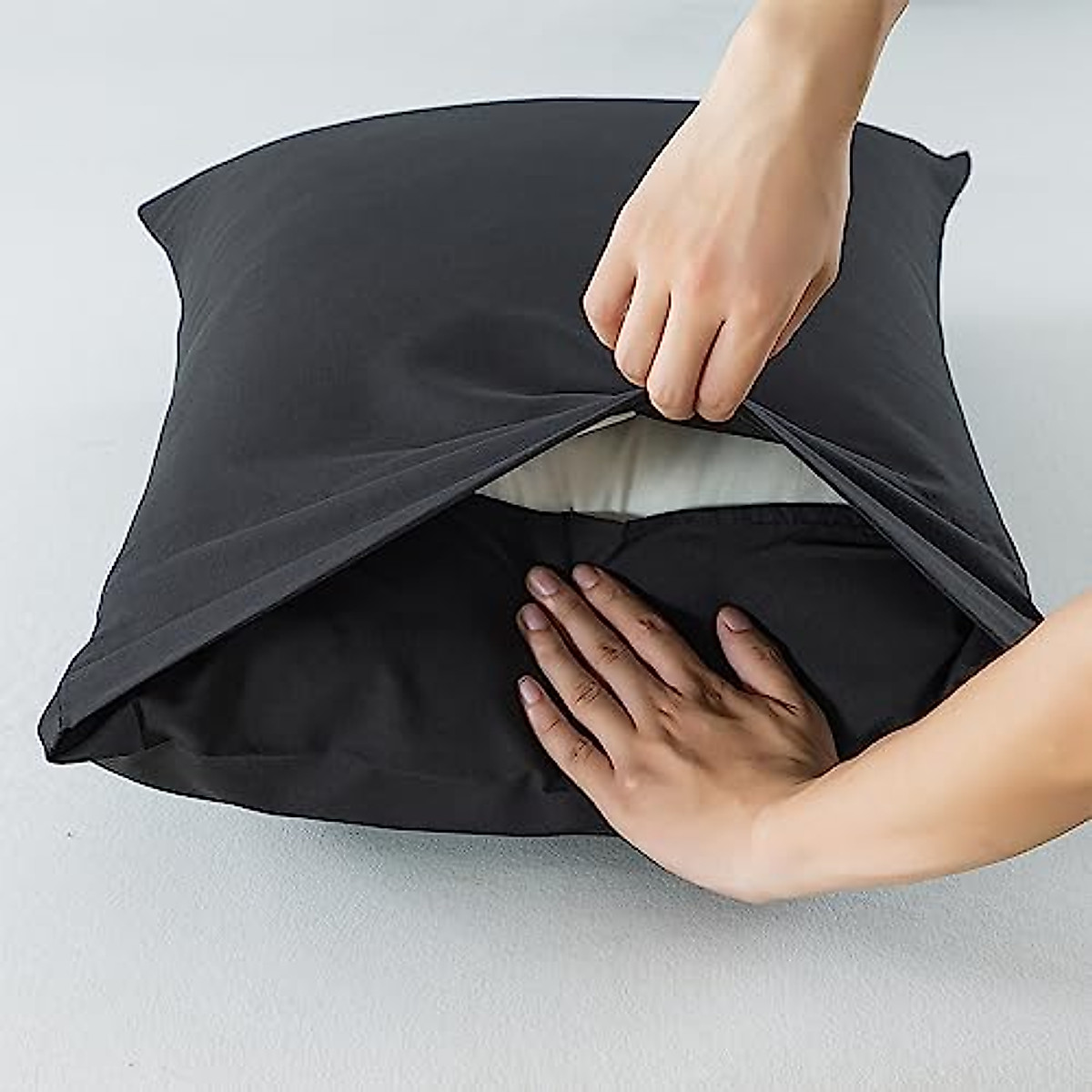 HOXXME Twin Size Comforter Set Black, All Seasons Bedding Comforters & Sets with Pillow Cases, 2 Pieces Lightweight Summer Duvet Insert, Down Alternative Bedding Set with 1 Pillowcases, 64"x88"