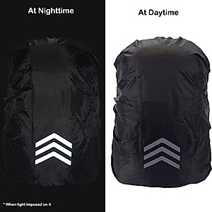 Legnowit Backpack Rain Cover Waterproof for 8-17L, Compact Foldable Hi-Visibility Reflective Strips Anti-dust Ultralight rain Cover for Hiking Camping Cycling Traveling (Black)