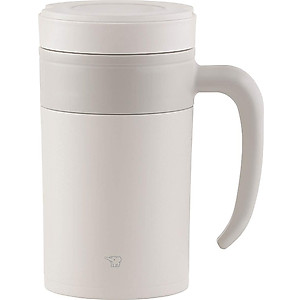 Zojirushi SE-KAE48WZ Stainless Tea Tumbler with Handle, 16-Ounce, Off White