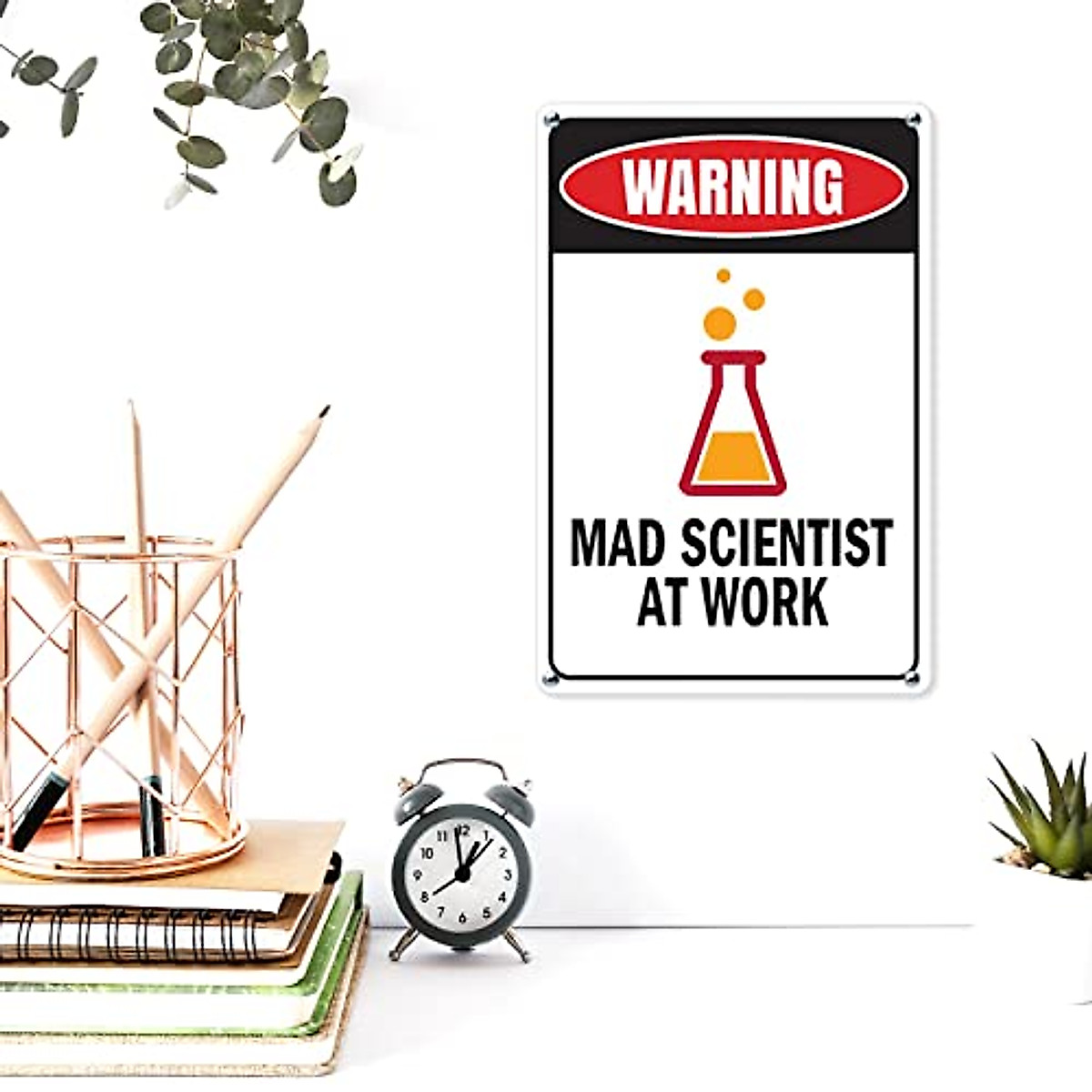 Mad Scientist Wall Decor - 8x12 Metal Sign for Science Fans