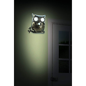 IdeaWorks JB7682 Decorative LED Motion Sensor Hooting Owl Light, Black