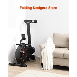 ECHANFIT Magnetic Rowing Machines for Home, LCD Monitor with Backlight and Tablet Holder, 16 Levels Adjustable Resistance, 350 LB Weight Capacity Foldable Rower for Home Gym Cardio Workout