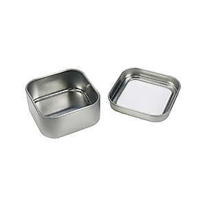 Coshar Rectangular Tin Box Containers with Lid, Large Empty Tin Can Storage Organizer for Cosmetics, Snacks, Candies, Herbs and Underwear, 8.5" x 5.3" x 2" (2Pack, White)