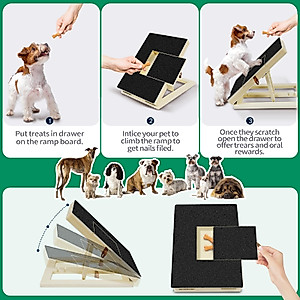 SPAKITCHCE Dog Nail Scratch File Board, Adjustable Height, Suitable for Most Dogs, with Replacement Sandpaper