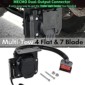 MECMO 42145 Multi-Tow 7 Way Blade and 4 Way Flat Trailer Wiring Adapter Connector for 2000-2009 Dodge Ram Dakota, 2000-2009 Jeep Grand Cherokee, 2000-2007 Durango 7:4 OE Replacement Harness 56038366AB