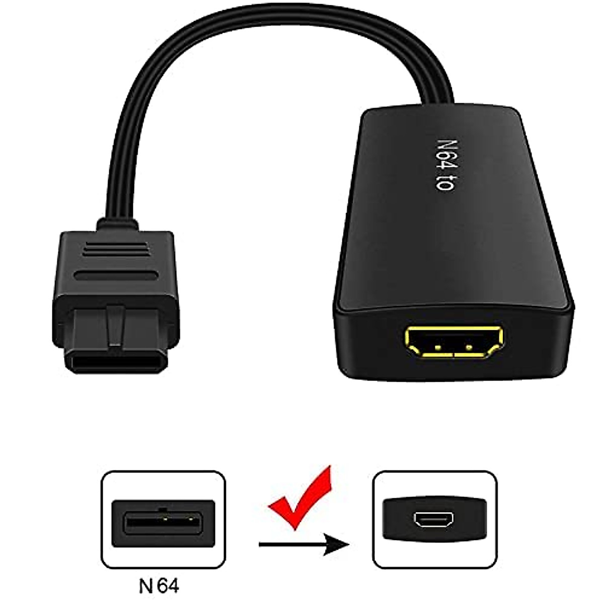 Do Not Apply Portable Adapter N64 to HDMI-Compatible Adapter Provide Signal Processing Flexible Gaming Experience
