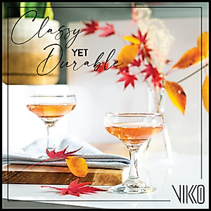 Vikko Cocktail Glasses Coupe Glass, Small Champagne Coupe Glasses, Manhattan Glasses For Cocktails, Classic Martini Glasses, Vintage Coupe Cocktail Glass, Sparkling Wine Saucers Set of 12-5.2 Oz