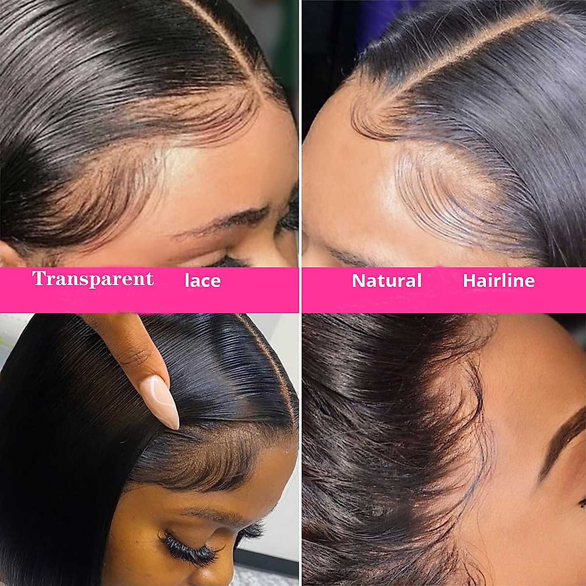 Arabella Bob Wig Human Hair 13X4 HD Lace Front Wigs Straight Wigs Pre Plucked with Elastic Bands Natural Hairline with Baby Hair (8inch, 13x4 Bob)