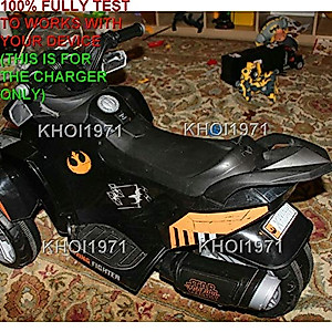 KHOI1971 8-FEET Wall Charger AC Adapter for Charging Black Orange-Trim 17066 17086 Huffy Star Wars X-Wing Fighter Ride On Motorcycle 6V-Volt Battery Charger AC Adapter NOT Created or Sold by Huffy