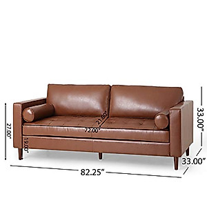 Christopher Knight Home Malinta Sofas, Cognac Brown + Espresso