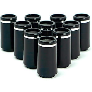 The Golfer's Workshop .355 Taper Tip Collared Golf Club Ferrules - Pack of 10 - Black with Silver Ring - Centering Design for Enhanced Shaft Stability, Fits .355" Steel & Graphite Shafts